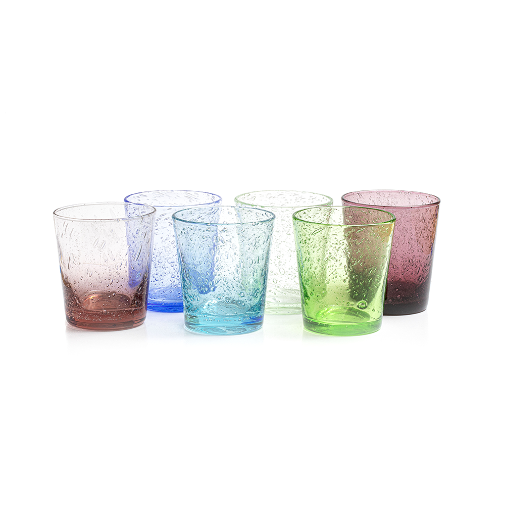 BLOWN GLASS Color - Set of 6 goblets 8.5cm – Milouin.com
